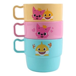 pinkfong baby shark cup with handle-3p family plastic cups (230ml)