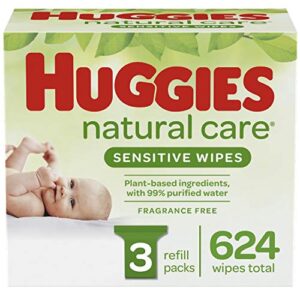 huggies natural care sensitive baby wipes, unscented, 48 count (pack of 6)