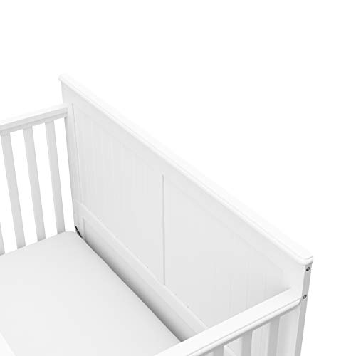 Graco Hadley 5-in-1 Convertible Crib with Drawer (White) – GREENGUARD Gold Certified, Crib with Drawer Combo, Full-Size Nursery Storage Drawer, Converts to Toddler Bed, Daybed and Full-Size Bed