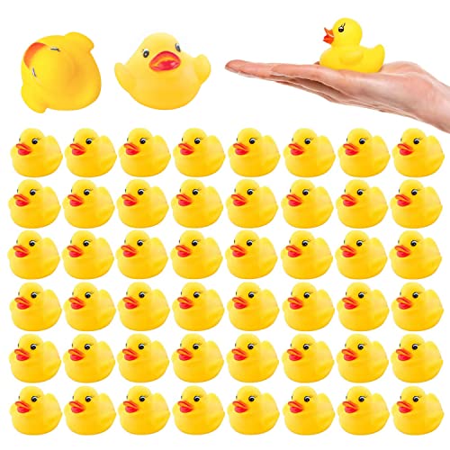 50Pack Mini Rubber Ducks, Rubber Duck Bulk Float Duck Baby Bath Toy, Shower Birthday Party Favors Gift Classroom Summer Beach Pool Party Games