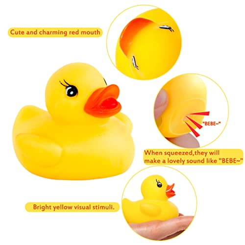 50Pack Mini Rubber Ducks, Rubber Duck Bulk Float Duck Baby Bath Toy, Shower Birthday Party Favors Gift Classroom Summer Beach Pool Party Games