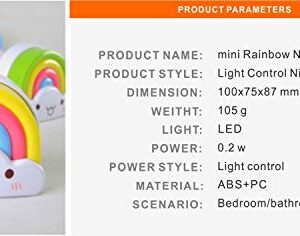 amezin Rainbow Night Light,0.5w Plug in Night Light for Kids, LED Dusk to Dawn Sensor Cute Nursery Gift Nightlight for Baby Children Girl Boy Toddler