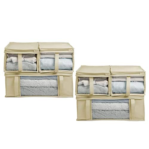 Delta Children 6-Piece Hide-A-Way Storage Bag Set, Beige