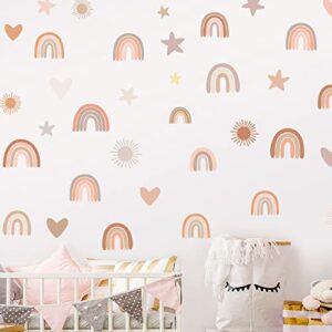 easma rainbow wall decals rainbow wall stickers for girls bedroom star heart wall decals watercolor raindrop wall stickers peel&stick wall sticker kids decals for walls