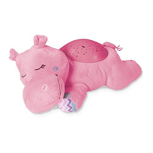 Summer Slumber Buddies Soother (Pink Hippo) – Projector Night Light for Kids with Calming Songs and Sounds