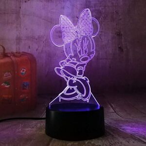 bri-moryea 3d cartoon mouse night light led rgb 7 color change usb remote control desk table lamp for child kids christmas gift novelty home decor