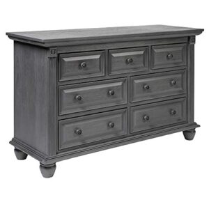 oxford baby london lane 7 drawer dresser, arctic gray