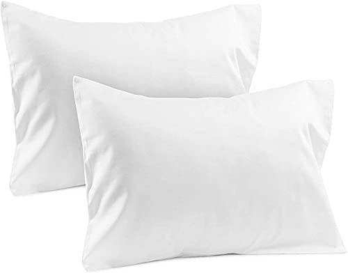 Travel Pillow Case 12x16 Set of 2 White Solid Envelope Style 500 Thread Count Toddler Pillowcase 100% Egyptian Cotton Travel Pillow Cover