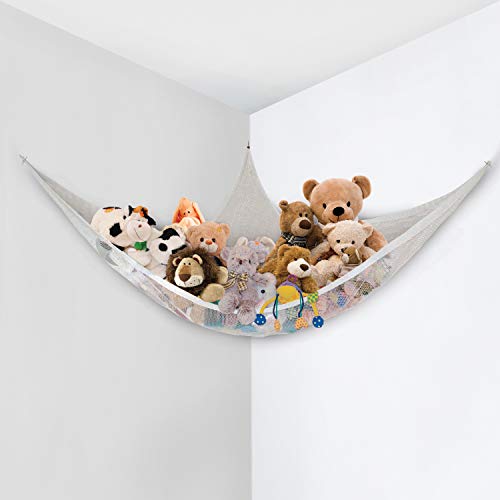 Little Chicks Toy Storage Hammock Jumbo Net - Stuffed Toys Corner Organizer - Measures 72.75" x 51.5" x 51.5" - Model CK083