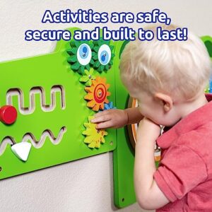 SPARK & WOW Crocodile Activity Wall Panels - Ages 18m+ - Montessori Sensory Toy - 8 Activities - Busy Board - Toddler Room Decor