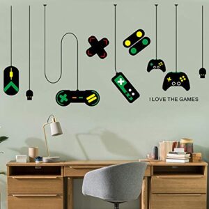 CHengQiSM Game Wall Stickers Gamer Room Decor Gaming Controller Joystick Playroom Wall Decals for Bedroom Living Room Decor Removable Art Mural for Boys Kids Men