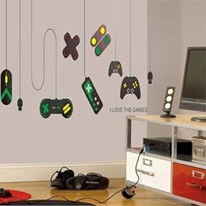 CHengQiSM Game Wall Stickers Gamer Room Decor Gaming Controller Joystick Playroom Wall Decals for Bedroom Living Room Decor Removable Art Mural for Boys Kids Men