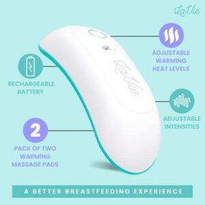 LaVie 3-in-1 Warming Lactation Massager, 2 Pack, Heat and Vibration, Pumping and Breastfeeding Essential, for Improved Milk Flow, Comforting Relief