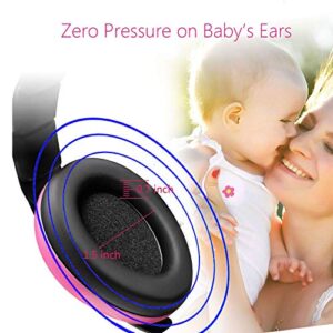 Baby Ear Protection Noise Cancelling Headphones for Kids Noise Reduction Hearing Protection Earmuffs for 0-3 Years Babies, Toddlers, Infant (Redrose)