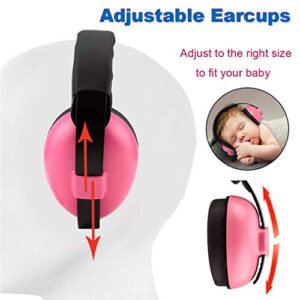 Baby Ear Protection Noise Cancelling Headphones for Kids Noise Reduction Hearing Protection Earmuffs for 0-3 Years Babies, Toddlers, Infant (Redrose)