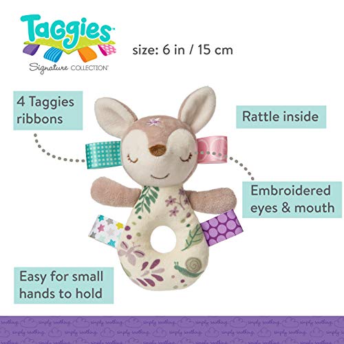 Taggies Embroidered Soft Ring Rattle, Flora Fawn