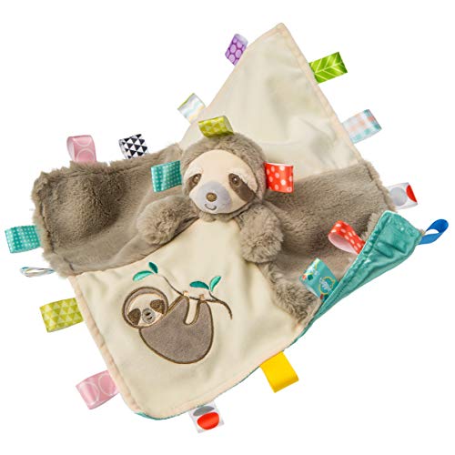 Taggies Soothing Sensory Stuffed Animal Security Blanket, Molasses Sloth, 13 x 13-Inches