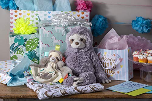 Taggies Soothing Sensory Stuffed Animal Security Blanket, Molasses Sloth, 13 x 13-Inches