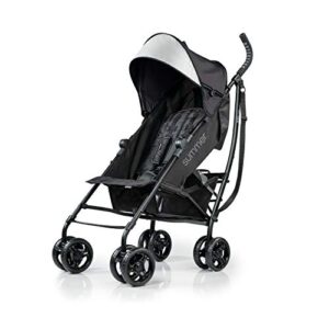 summer 3dlite convenience stroller, jet black - lightweight stroller with aluminum frame, large seat area, 4 position recline, extra large storage basket - infant stroller for travel and more