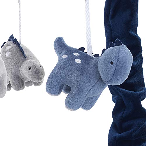 Lambs & Ivy Baby Dino Blue/Gray Dinosaur Musical Baby Crib Mobile Soother Toy