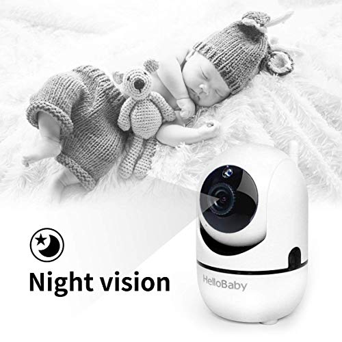 HelloBaby Baby Monitor with Remote Pan-Tilt-Zoom Camera and 3.2'' LCD Screen, Infrared Night Vision (Black)