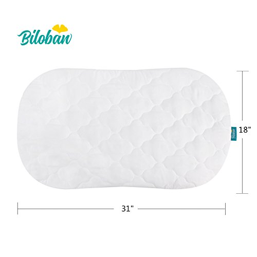 Bassinet Mattress Cover Compatible with Halo Bassinest Swivel Sleeper Bassinet Mattress Pad, 2 Pack, Microfiber, Waterproof and Soft, White