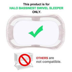 Bassinet Mattress Cover Compatible with Halo Bassinest Swivel Sleeper Bassinet Mattress Pad, 2 Pack, Microfiber, Waterproof and Soft, White