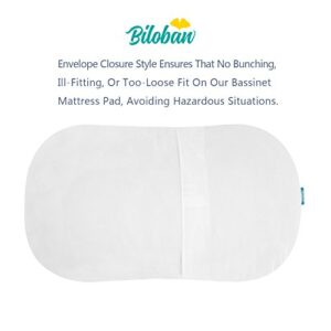 Bassinet Mattress Cover Compatible with Halo Bassinest Swivel Sleeper Bassinet Mattress Pad, 2 Pack, Microfiber, Waterproof and Soft, White