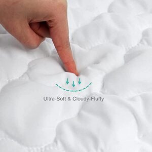 Bassinet Mattress Cover Compatible with Halo Bassinest Swivel Sleeper Bassinet Mattress Pad, 2 Pack, Microfiber, Waterproof and Soft, White