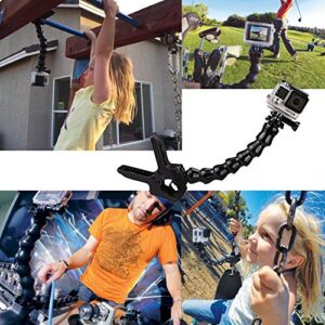 Walway Clamp Mount with Adjustable Gooseneck for Gopro Hero 8/7/ 6/5/ 4/3+/ 3/2/ 1, Hero 2018, Session, Fusion, DJI Osmo Xiaomi Yi Camera