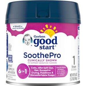 gerber good start baby formula powder, soothepro, stage 1, 19.4 ounce