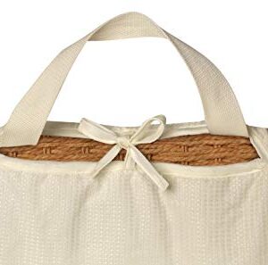 Wicker-Look Woven Baby Moses Changing Basket with Pad and Cover