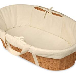 Wicker-Look Woven Baby Moses Changing Basket with Pad and Cover