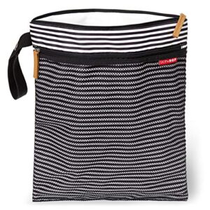 skip hop wet dry bag, grab & go, black & white stripe