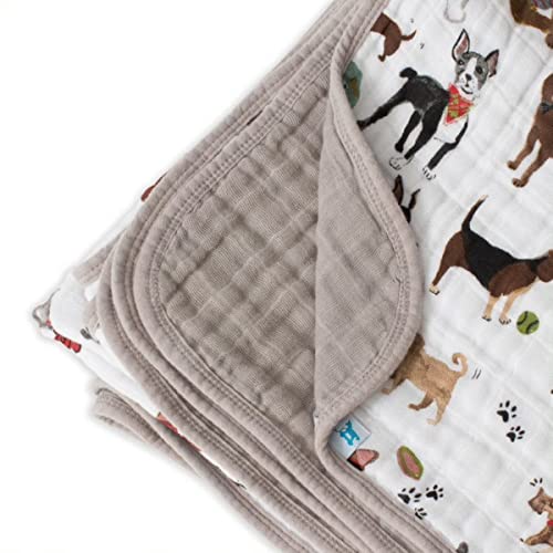 Little Unicorn – Woof Cotton Muslin Quilt Blanket | 100% Cotton | Super Soft | Babies and Toddlers | Large 47” x 47” | Machine Washable…