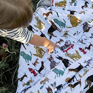 Little Unicorn – Woof Cotton Muslin Quilt Blanket | 100% Cotton | Super Soft | Babies and Toddlers | Large 47” x 47” | Machine Washable…