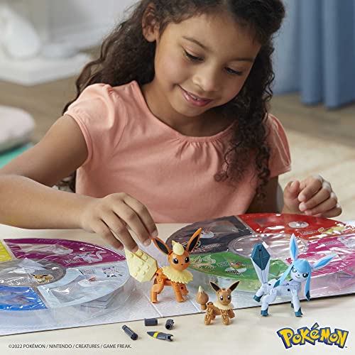 MEGA Pokemon Action Figure Building Toys for Kids, Every Eevee Evolution with 470 Pieces, 9 Poseable Characters, Gift Idea