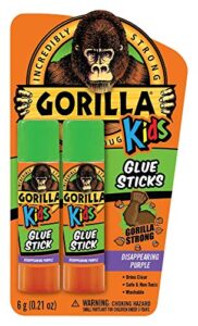 gorilla kids disappearing purple glue sticks, two 6 gram sticks, (pack of 1)