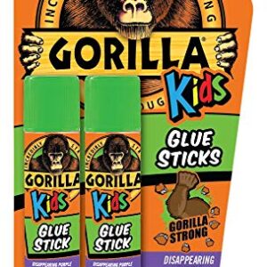 Gorilla Kids Disappearing Purple Glue Sticks, Two 6 Gram Sticks, (Pack of 1)