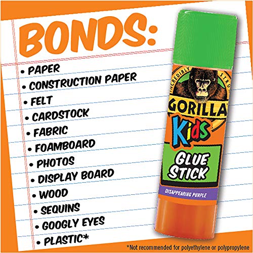 Gorilla Kids Disappearing Purple Glue Sticks, Two 6 Gram Sticks, (Pack of 1)