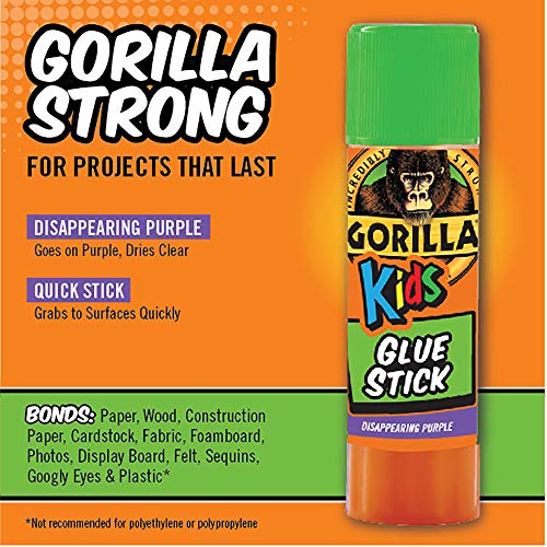 Gorilla Kids Disappearing Purple Glue Sticks, Two 6 Gram Sticks, (Pack of 1)