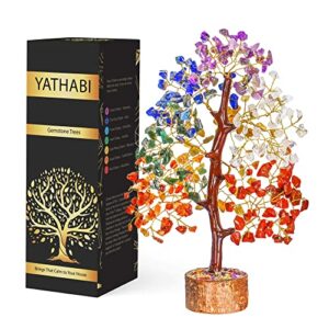 chakra tree - crystal tree - gem tree - feng shui decor - crystal bonsai tree - 7 chakra tree of life decor - gemstone and crystals - spiritual tree - chakra stones - crystal gifts - energy crystals