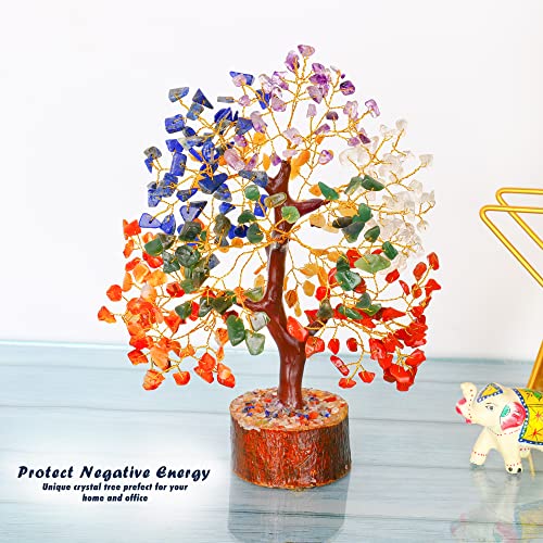 Chakra Tree - Crystal Tree - Gem Tree - Feng Shui Decor - Crystal Bonsai Tree - 7 Chakra Tree of Life Decor - Gemstone and Crystals - Spiritual Tree - Chakra Stones - Crystal Gifts - Energy Crystals