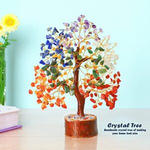 Chakra Tree - Crystal Tree - Gem Tree - Feng Shui Decor - Crystal Bonsai Tree - 7 Chakra Tree of Life Decor - Gemstone and Crystals - Spiritual Tree - Chakra Stones - Crystal Gifts - Energy Crystals