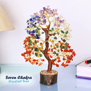 Chakra Tree - Crystal Tree - Gem Tree - Feng Shui Decor - Crystal Bonsai Tree - 7 Chakra Tree of Life Decor - Gemstone and Crystals - Spiritual Tree - Chakra Stones - Crystal Gifts - Energy Crystals