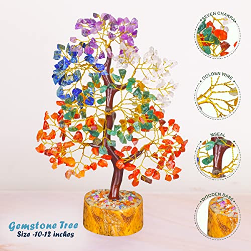 Chakra Tree - Crystal Tree - Gem Tree - Feng Shui Decor - Crystal Bonsai Tree - 7 Chakra Tree of Life Decor - Gemstone and Crystals - Spiritual Tree - Chakra Stones - Crystal Gifts - Energy Crystals