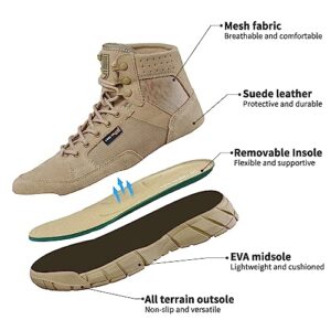 FREE SOLDIER Waterproof Hiking Work Boots Men's Tactical Boots 6 Inches Military Boots (Tan, 10.5)