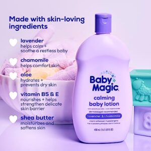 Baby Magic Calming Body Lotion, Lullaby Scent, Lavender & Chamomile, Lavender, 16.5 Fl.Oz