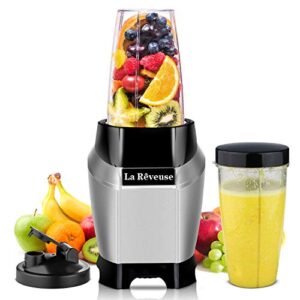 la reveuse blender for making shakes smoothies 600 watts with 20 oz and 24 oz bpa-free portable travel bottles - dishwasher safe