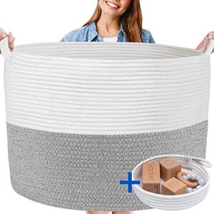 xxxl washable blanket basket large 2pcs blanket storage living room - xxx large basket for storing blankets and toys + small basket for toys, keys, masks | basket for blankets (grey and white)